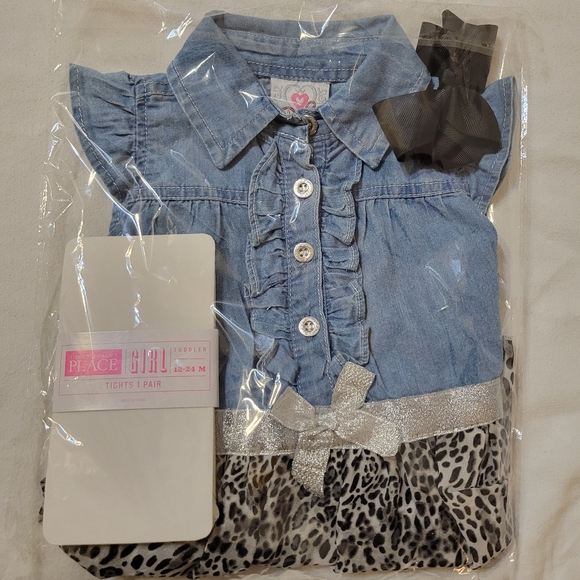 Dresses | Girls 3 Piece Bundle Denimleopard Dreee | Poshmark